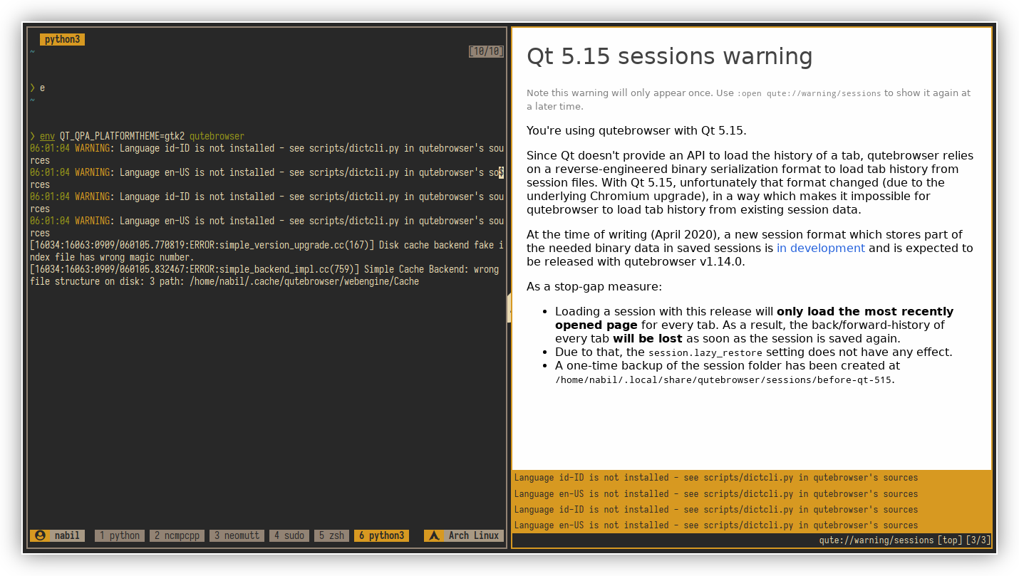 Fatal Python Error Segmentation Fault On Qutebrowser 1130r2