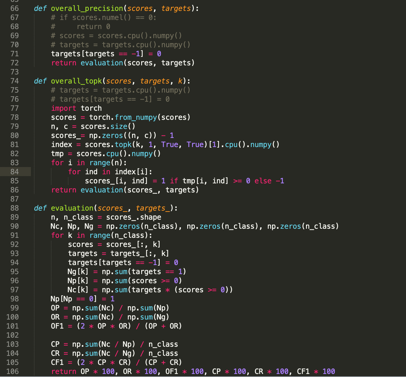 Experimental results of CP / CR/ CF1 and other metrics on MS-COCO 2014 data set · Issue #20 ...