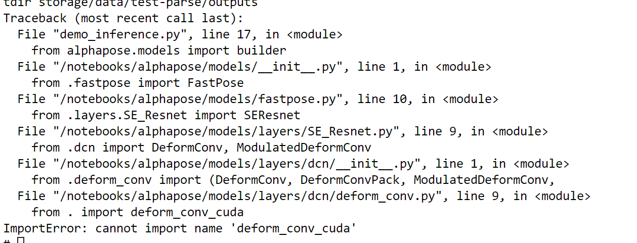 cannot import name 'deform_conv_cuda', which does not exist in that relative path · Issue #678 ...