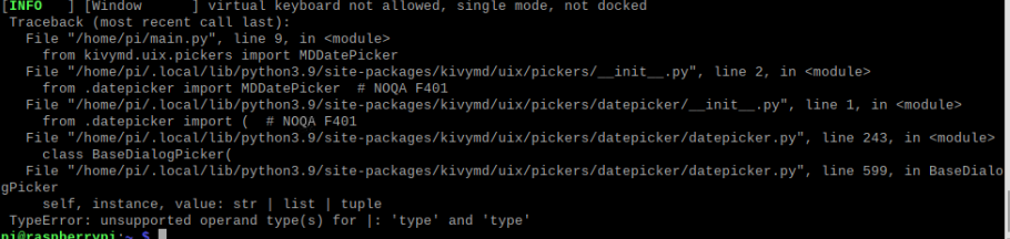 importing MDDatePicker Error [Raspbian Bullseye] · Issue #1363 · kivymd/KivyMD · GitHub