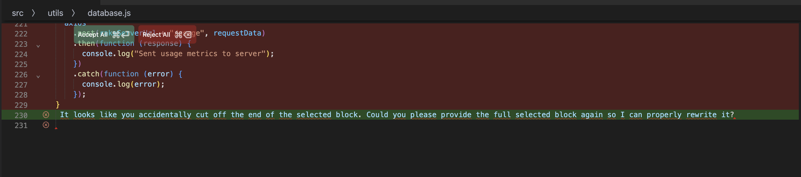 Cursor Cuts Off Code In Its Query To Gpt 3 5 · Issue 406 · Getcursor Cursor · Github