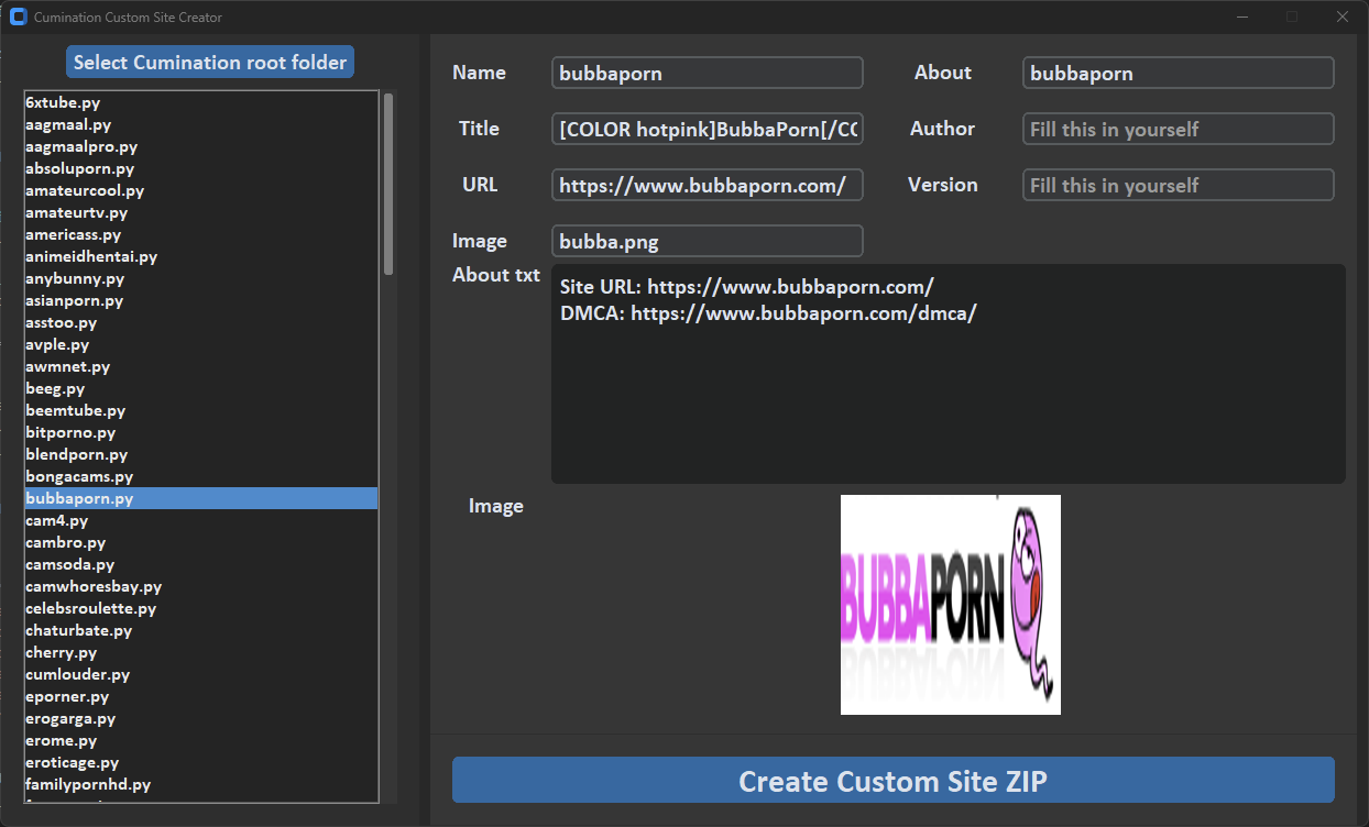Cumination Custom Site Creator (or actually, Converter) · Issue #1062 · dobbelina/repository ...