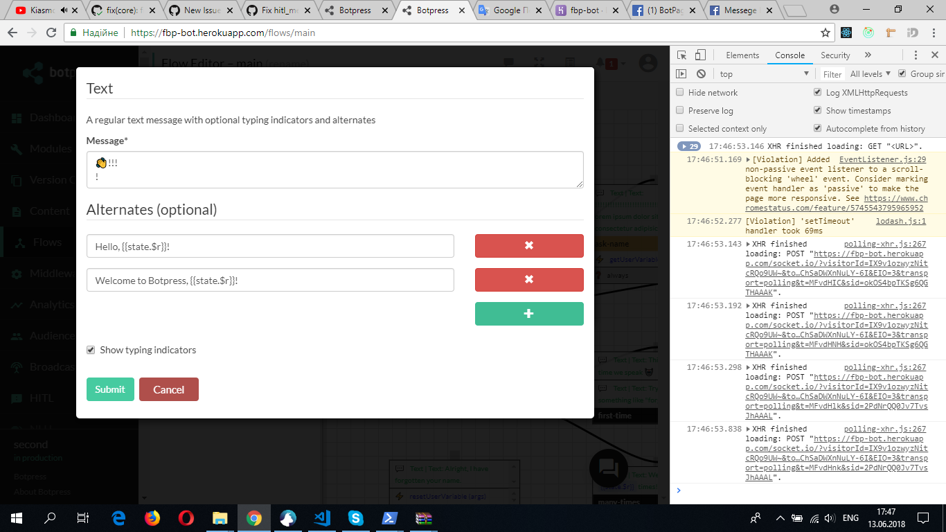 [Bug] Blank page after edit · Issue #301 · botpress/v12 · GitHub