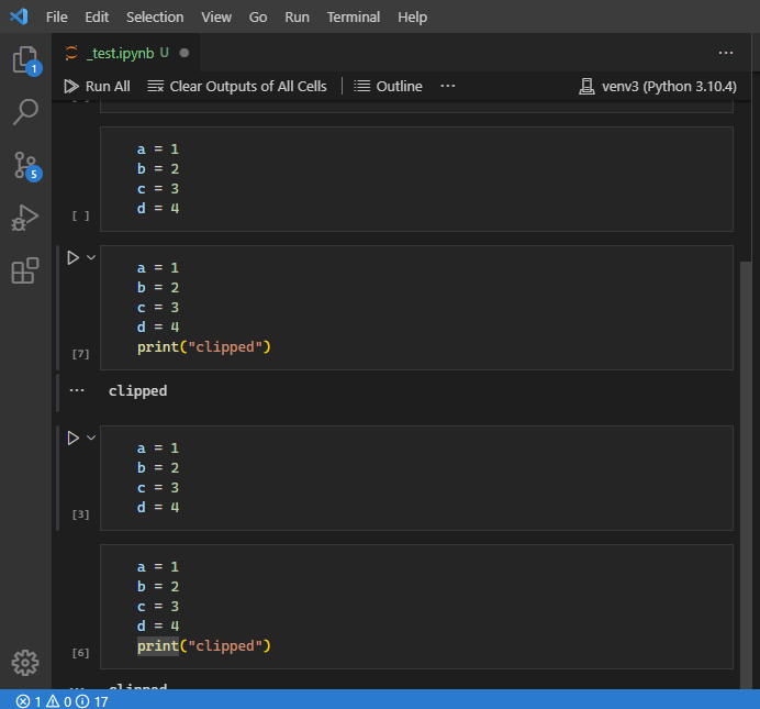Last notebook cell is clipped with some notebook layout settings ...