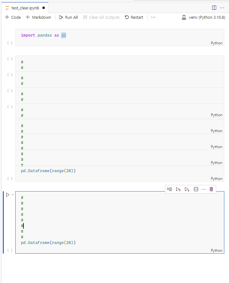 Overlapping Cells When Clearing Long Notebook After Scrolling · Issue 12872 · Microsoftvscode
