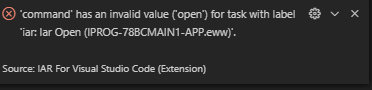 Command open has an invalid value · Issue #78 · iar-vsc/iar-vsc · GitHub