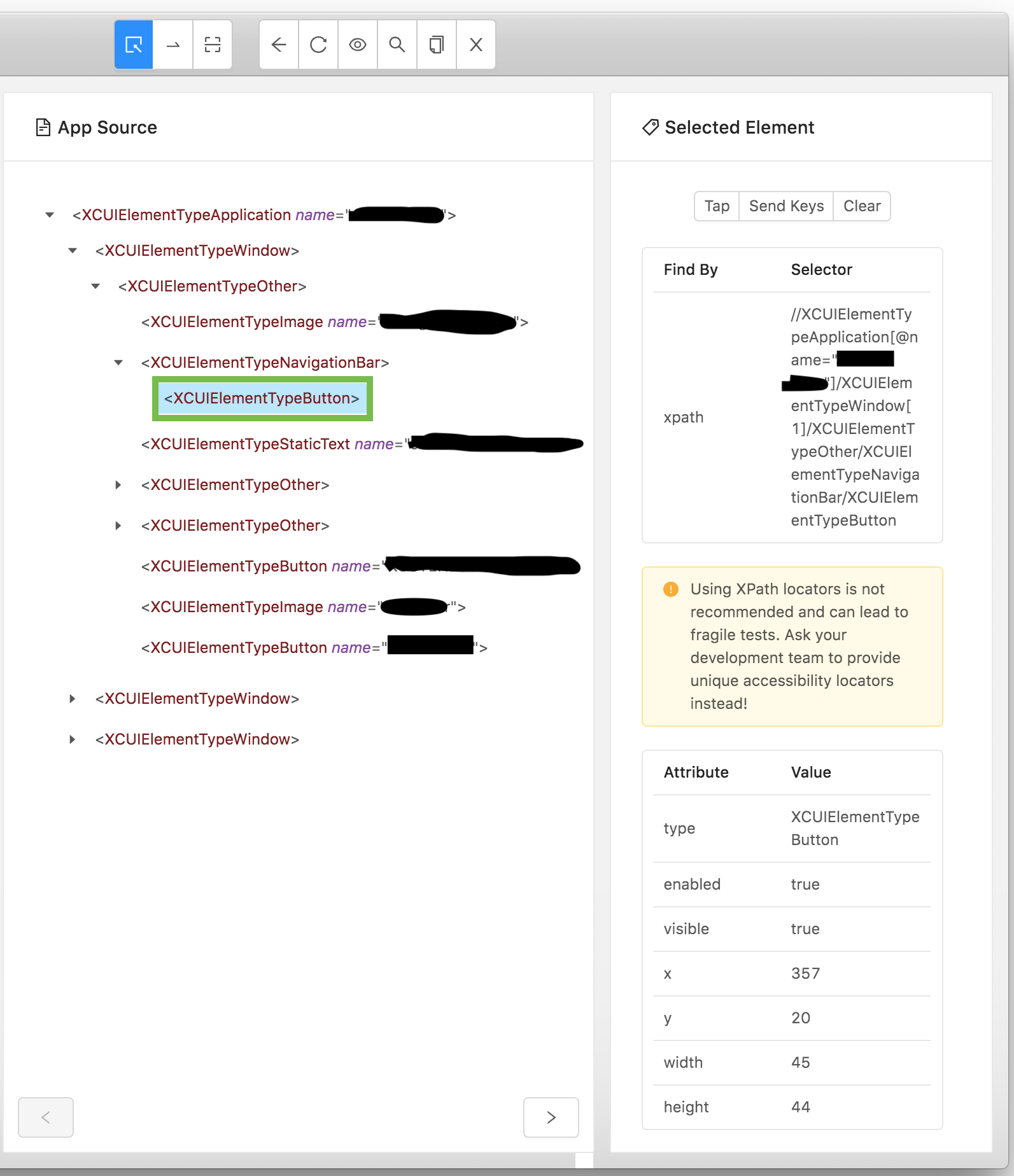 TimeOutException (Element not found) on iPhone 6S Plus, but working on iPhone 5S · Issue #1059 ...