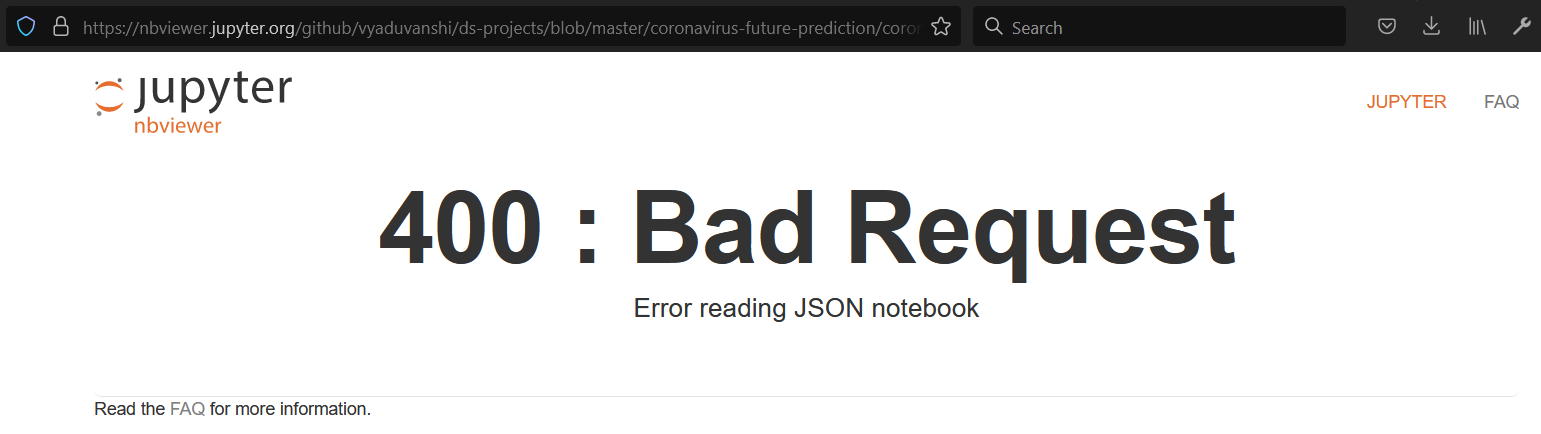 400 : Bad Request Error reading JSON notebook · Issue #985 · jupyter/nbviewer · GitHub