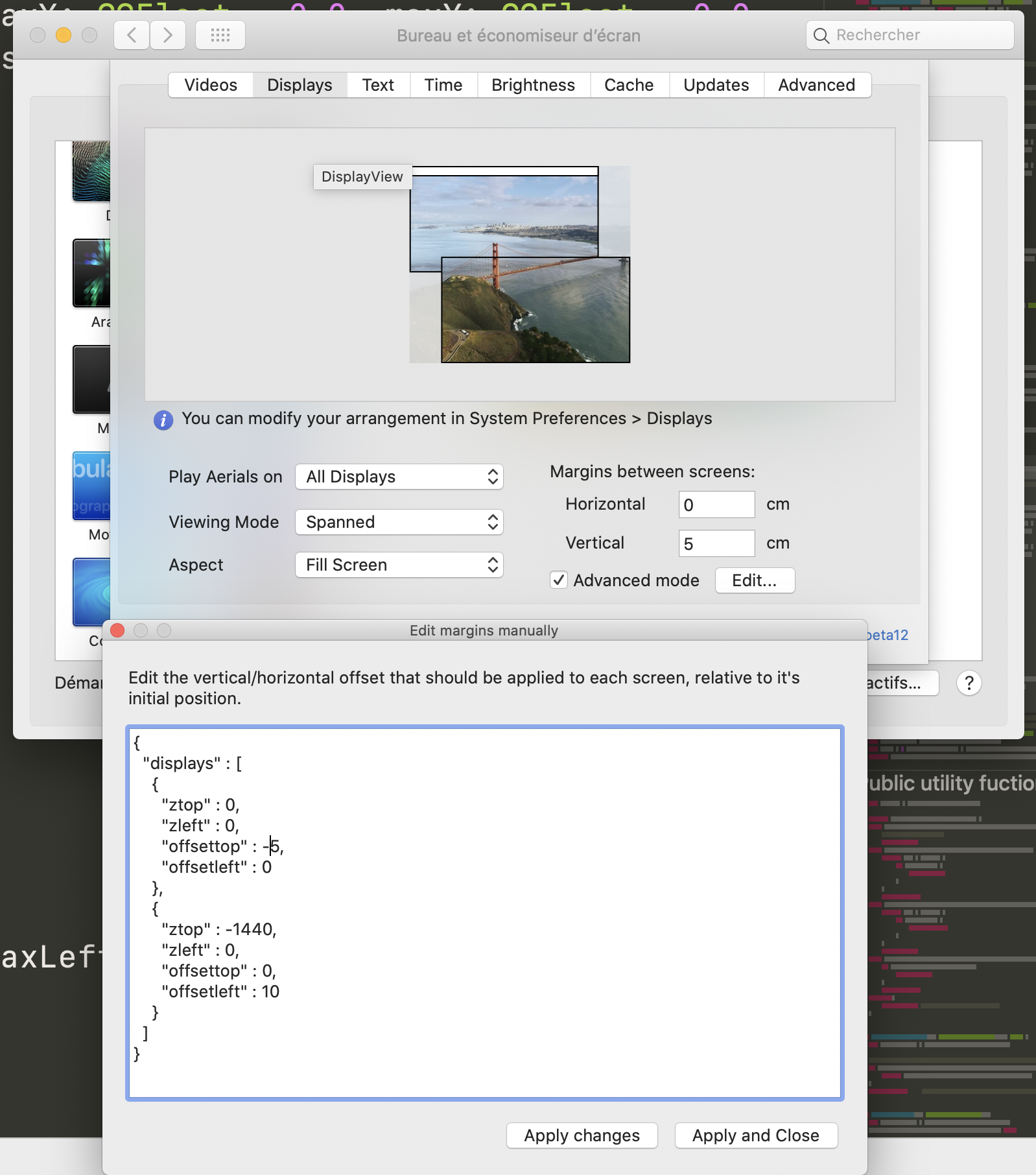 "Spanned" misalignment with non-symmetrical display arrangements ...