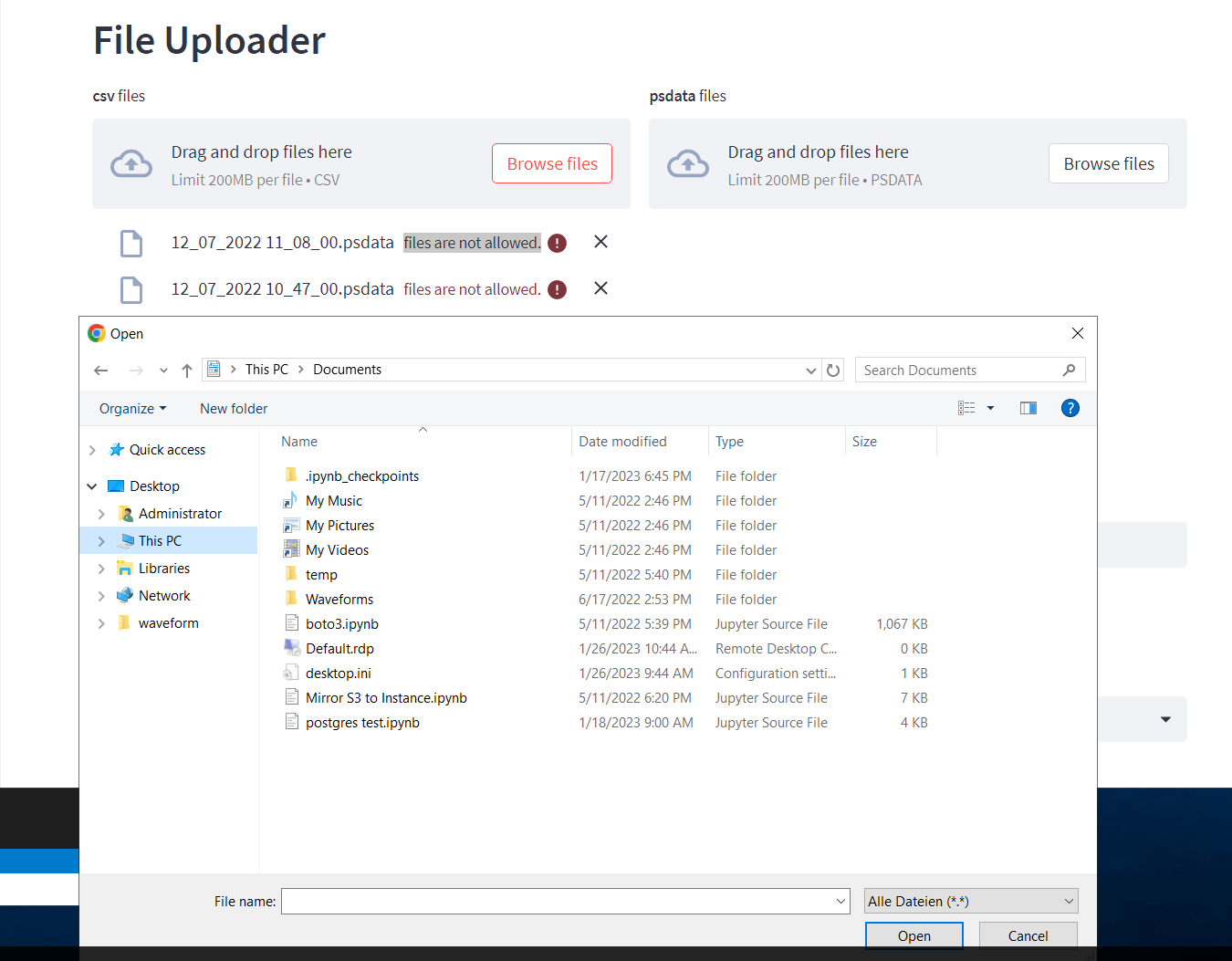 Fileuploader Bug: Other Filetypes visible in File Selection Dialog · Issue #6176 · streamlit ...