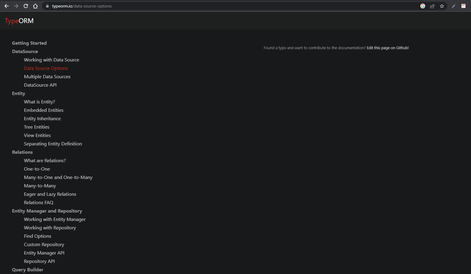 Not able to see anything on website · Issue #9918 · typeorm/typeorm ... Not able to see anything on website · Issue #9918 · typeorm/typeorm ...