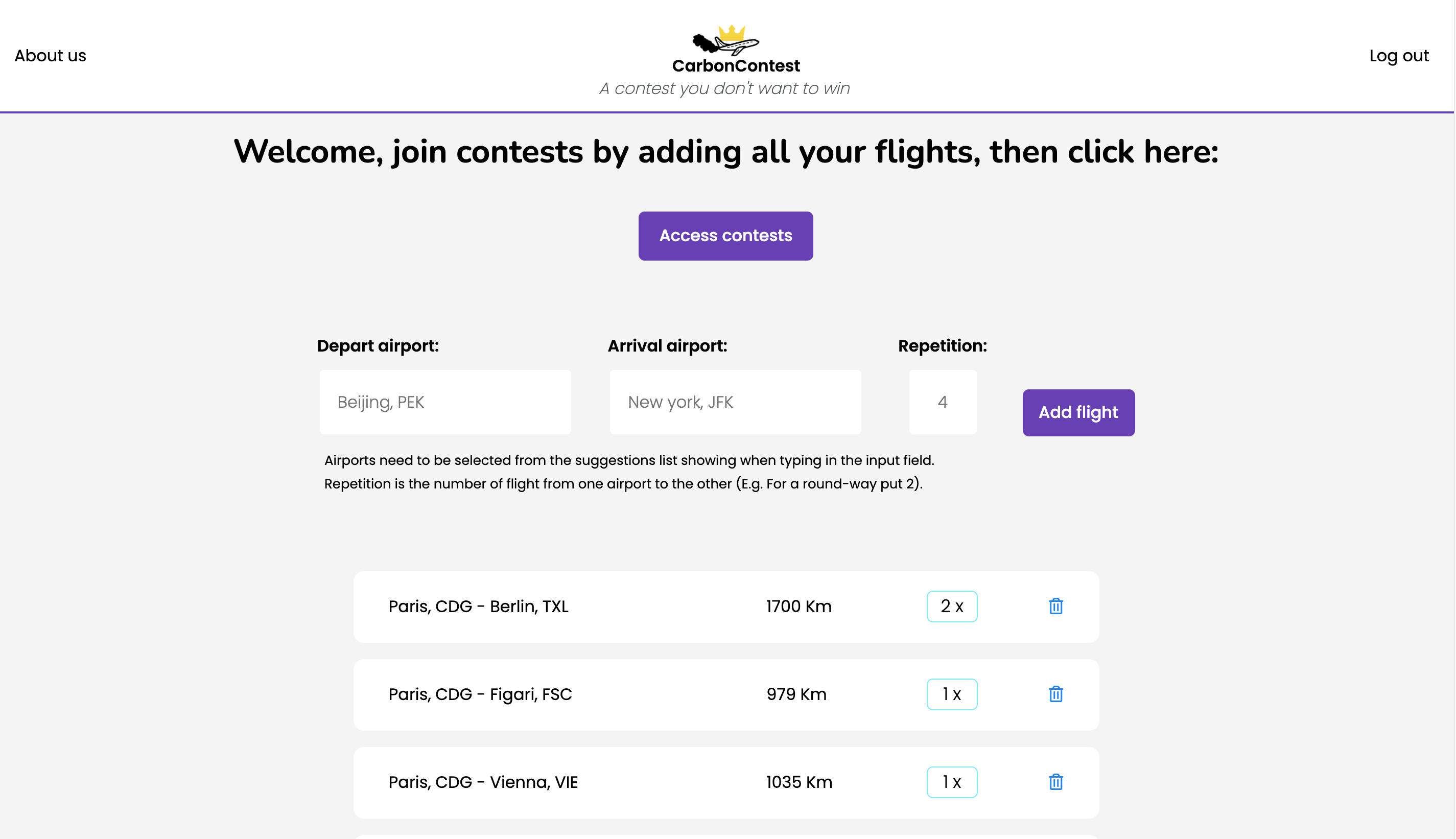 GitHub - Aladeen1/footprint-travel-tracker: A wesbite to sensibilize people about air footprint ...