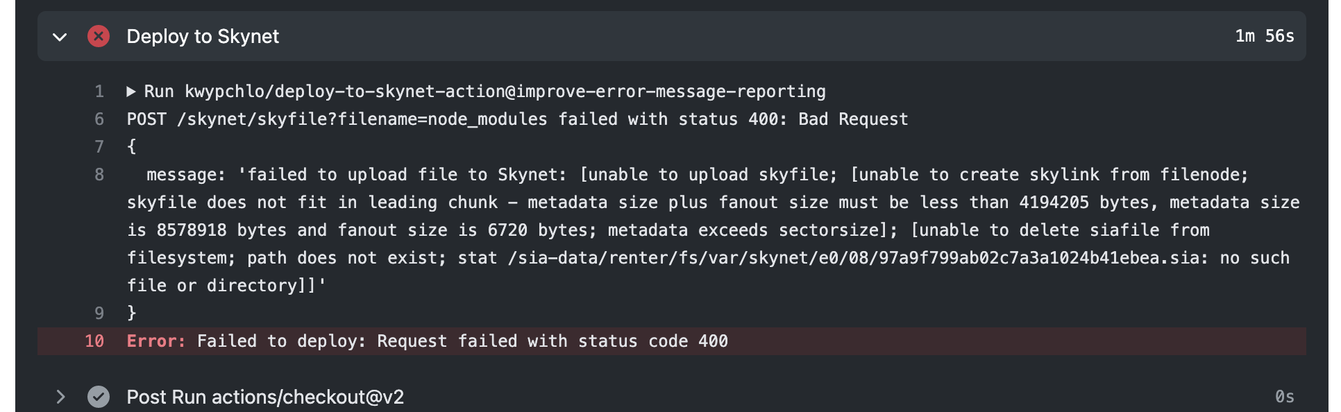 Deployment suddenly started failing · Issue #3 · SkynetLabs/deploy-to-skynet-action · GitHub