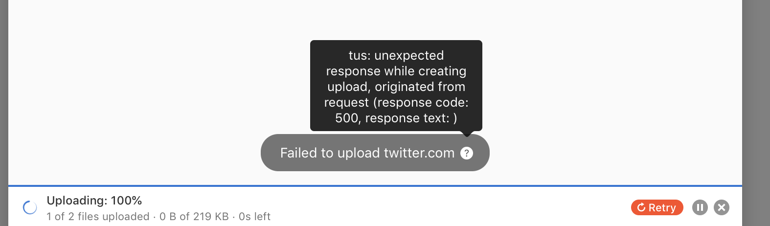 Random 500 responses · Issue #259 · tus/tusd · GitHub