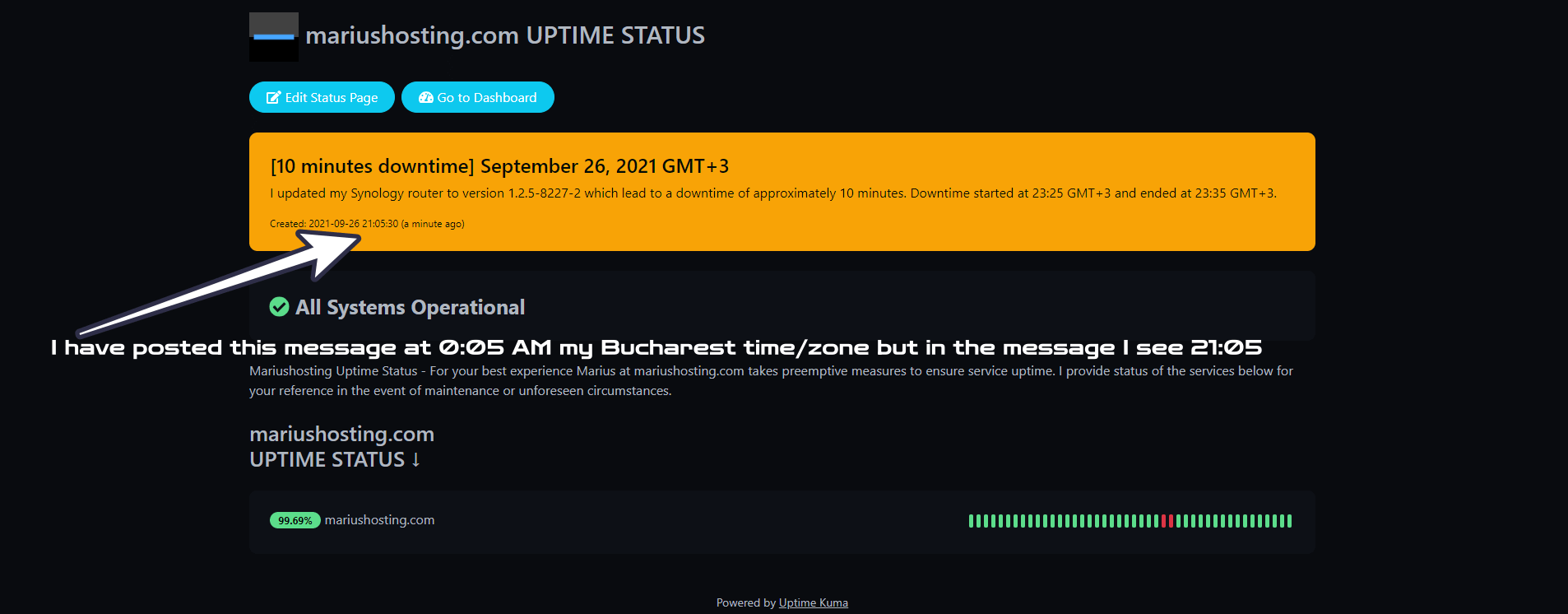 Created Incident message incorrect Timezone bug · Issue #491 · louislam ...