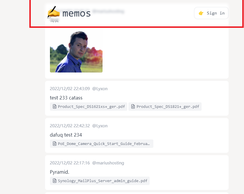 Icon, Title and Sign in button Cover the First Memos · Issue #662 · usememos/memos · GitHub