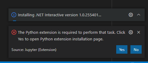 Creating blank ipynb pops up Extension error dialog requesting the ...