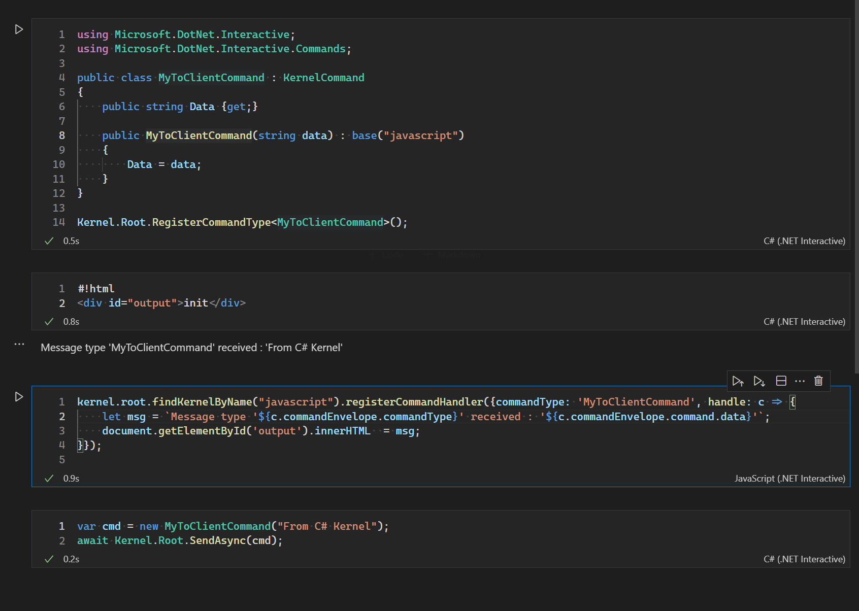Kernel To Client Commands How To Make It Works · Issue 1820 · Dotnetinteractive · Github