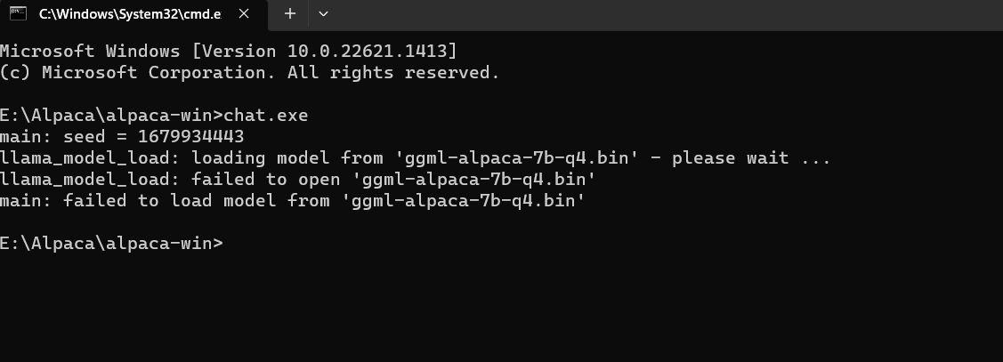 Can not load model after installation · Issue #164 · antimatter15/alpaca.cpp · GitHub