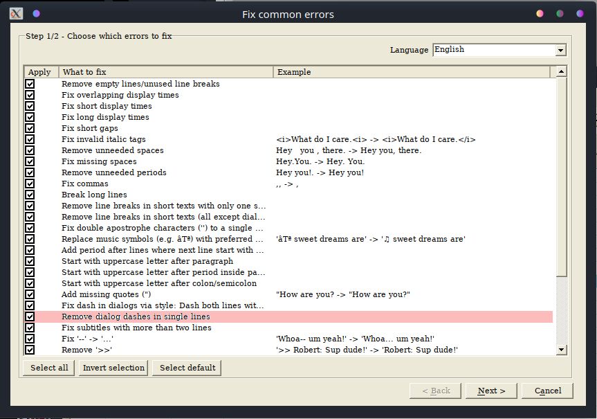 SE 3.5.18 and 3.6.0 remove dialogue dash in single lines seems not to ...