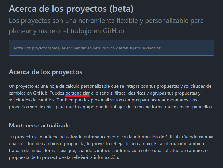 Typo in the Spanish translation of the "About Projects (beta)" documentation · community ...