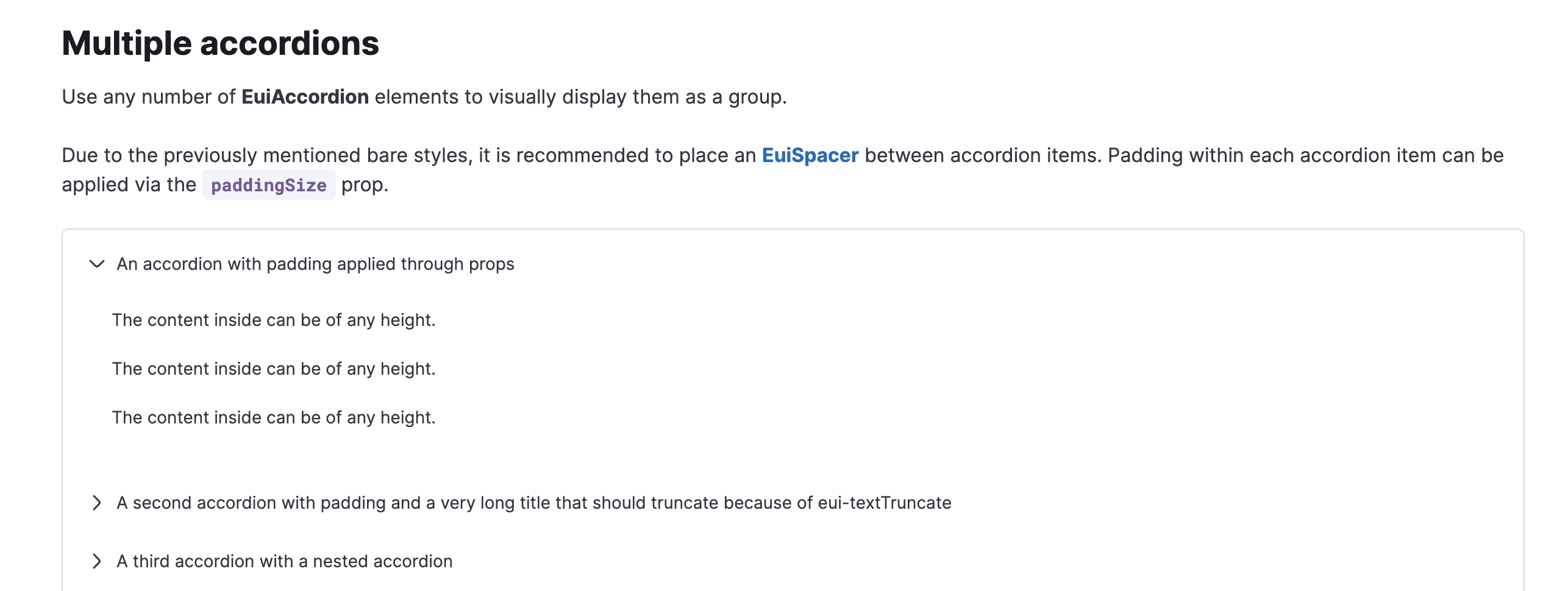 Inconsistent Usage Of Arrows For Expanding And Collapsing Sections · Issue 6362 · Elastic Eui