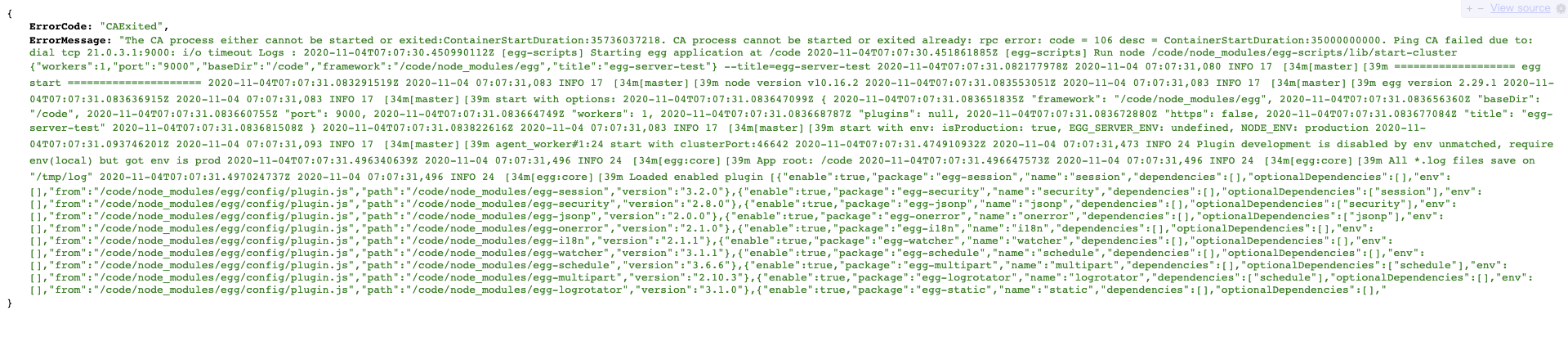 Egg项目迁移函数计算部署之后访问生成的临时域名报错：ErrorCode: "CAExited" · Issue #1028 · alibaba/funcraft · GitHub
