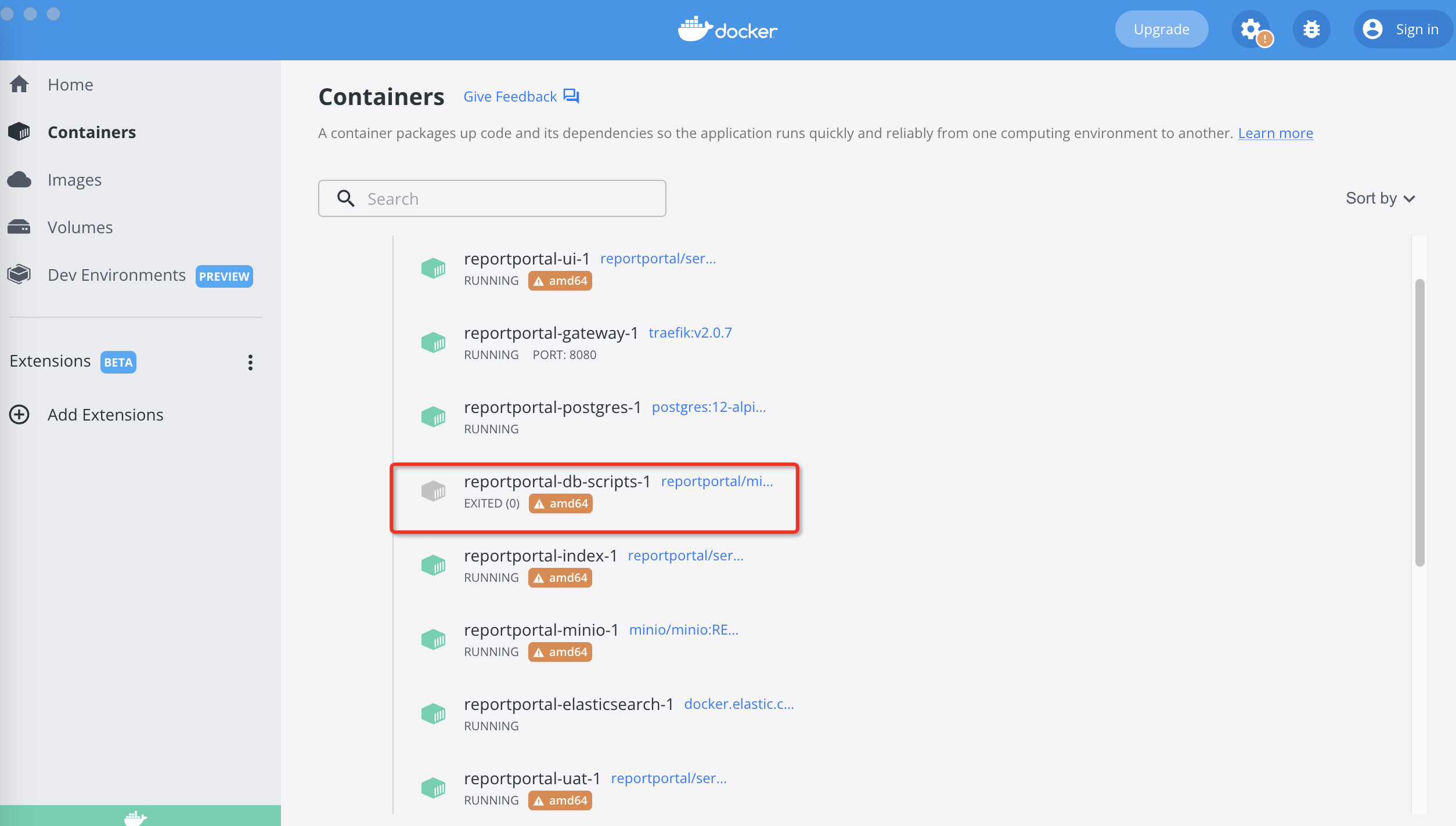ERROR: for db-scripts Container "0aaed66aebea" is unhealthy · Issue #811 · reportportal ...