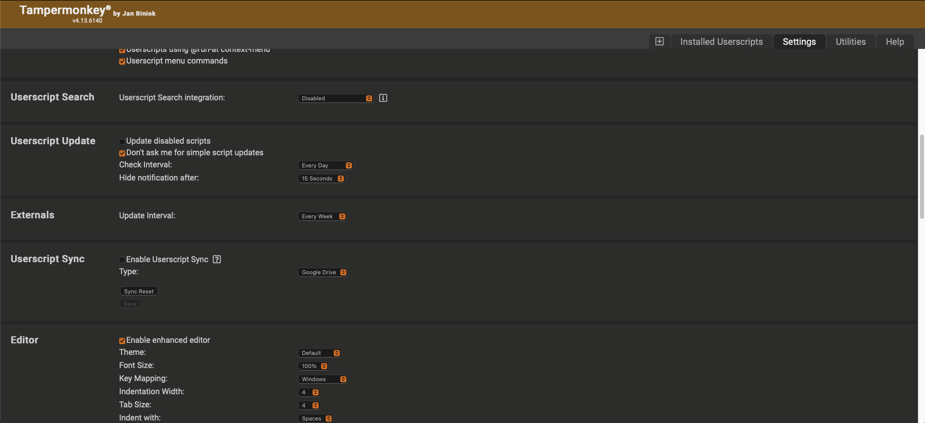 Scroll settings page down and find "Inject Mode" there - on Safari ...