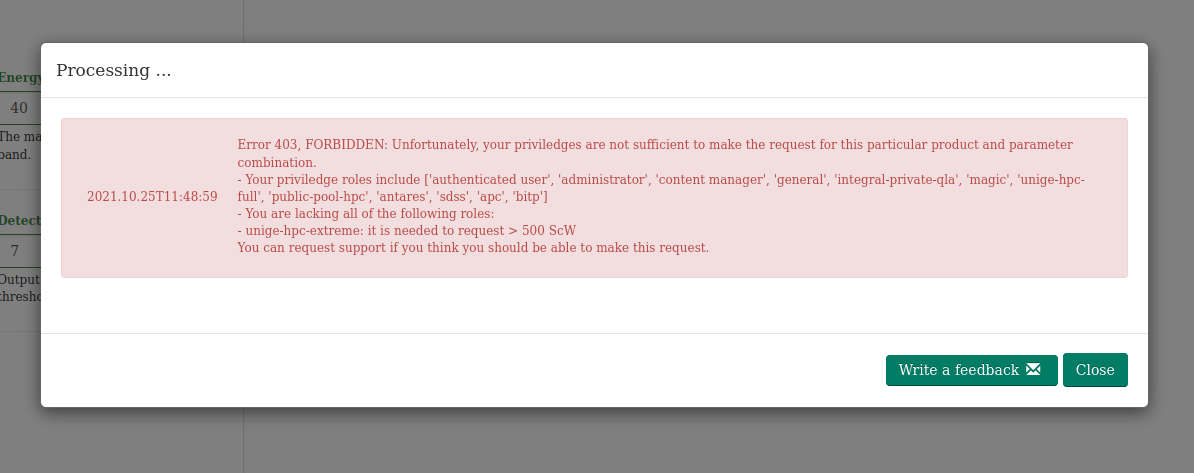 make sure message on 403, 504 as shown in the frontend is informative · Issue #89 · oda-hub ...