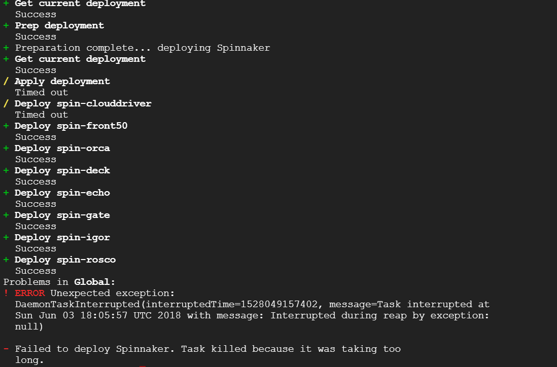 hal deploy apply stucks at Manually deploying spin-clouddriver ...