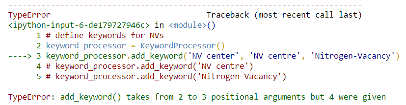 add_keyword() takes from 2 to 3 positional arguments but 4 were given ...
