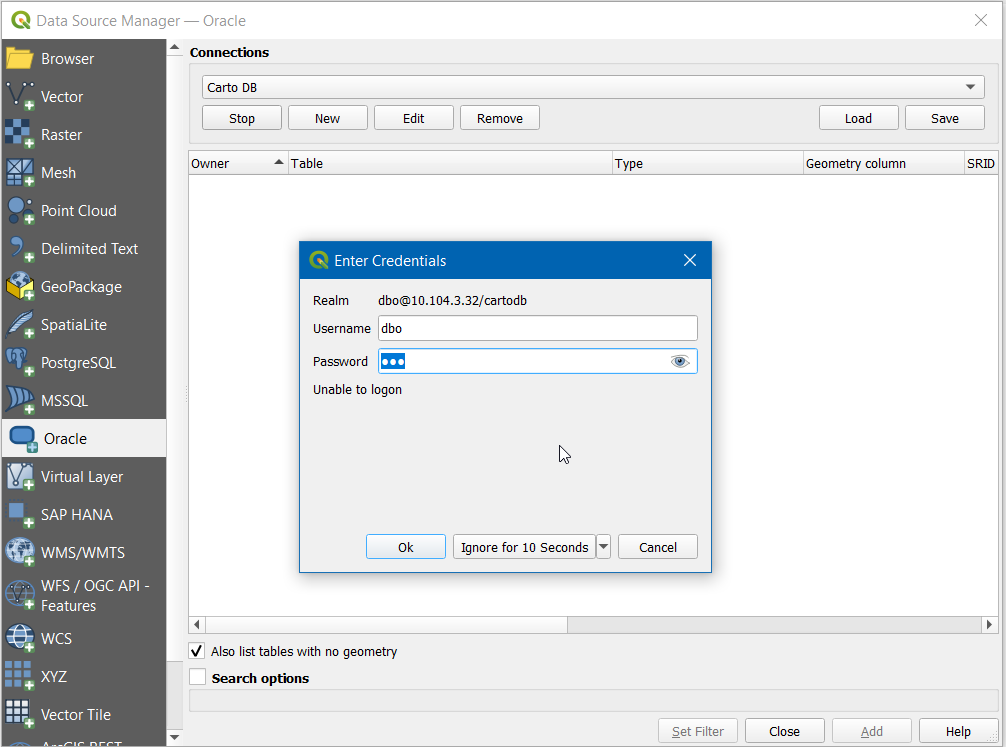 Impossible to connect Oracle Database 11g in QGIS 3.20.0 · Issue #43997 ...