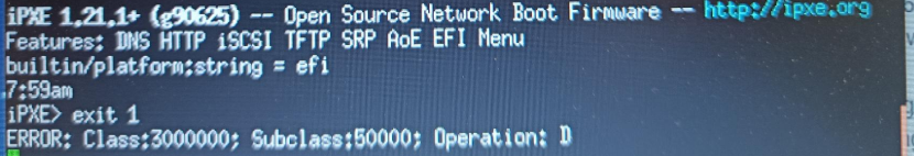 Error using EFI IPXE with exit 1 · Issue #601 · ipxe/ipxe · GitHub