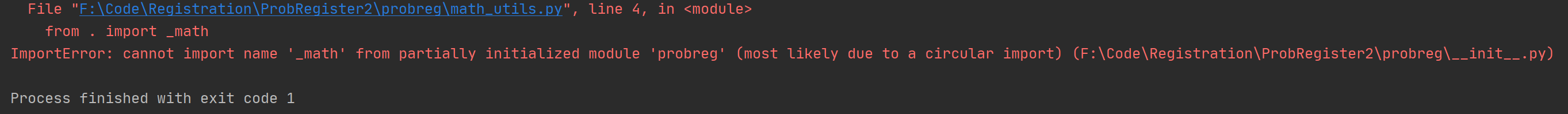 Still Cannot Import Name Math From Partially Initialized Module Probreg · Issue 84