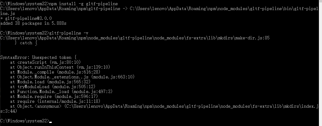Syntax Error Unexpected Token · Issue 546 · Cesiumgsgltf Pipeline · Github