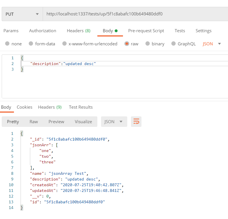Mongoose Push Method Is Not Working For The Arrays Which Created Using Json Input Field 3157
