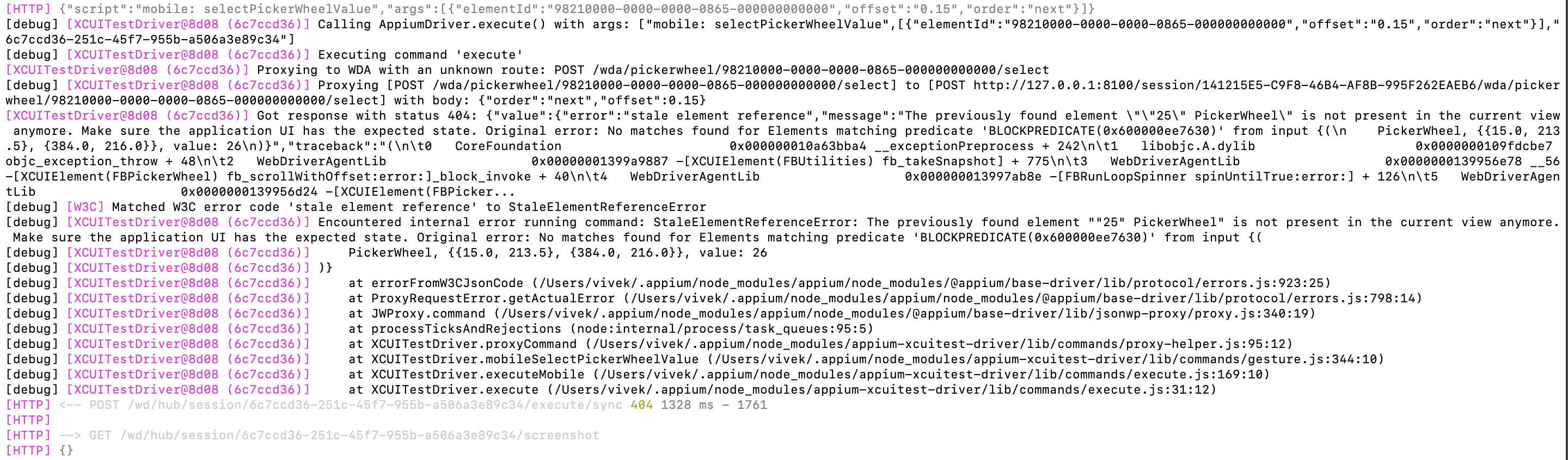 Mobileselectpickerwheelvalue Return Staleelementreferenceexception · Issue 17569 · Appium