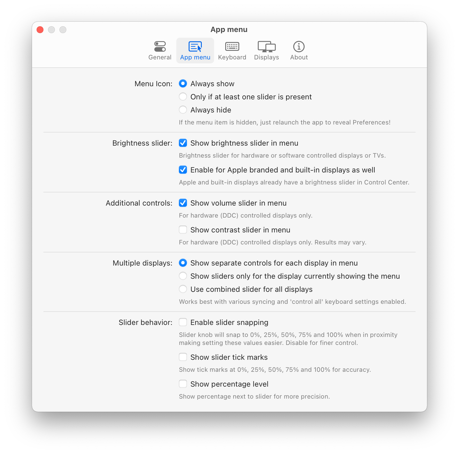 Option to hide brightness slider · Issue #616 · MonitorControl/MonitorControl · GitHub