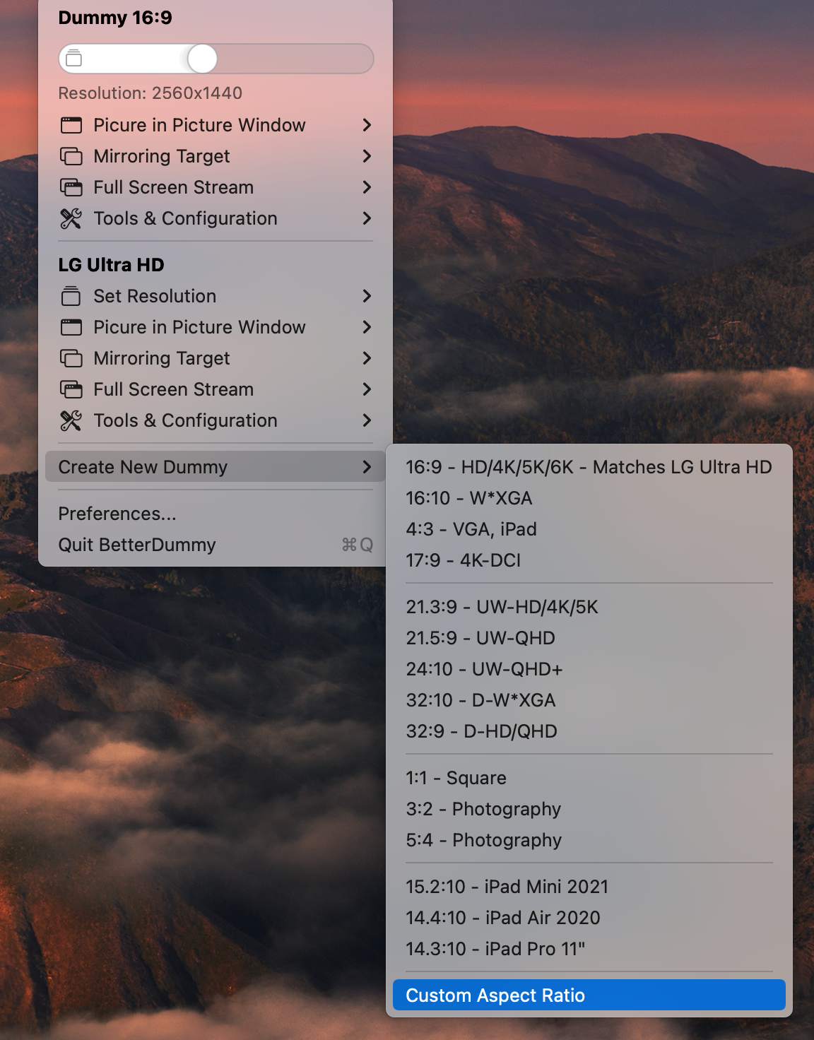 Ability to create dummies with custom aspect ratio / resolution · Issue #84 · waydabber ...