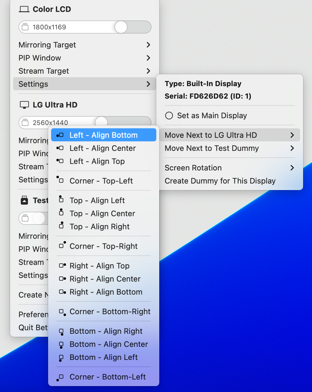 Add move display to a corner of an other display · Issue #453 · waydabber/BetterDisplay · GitHub