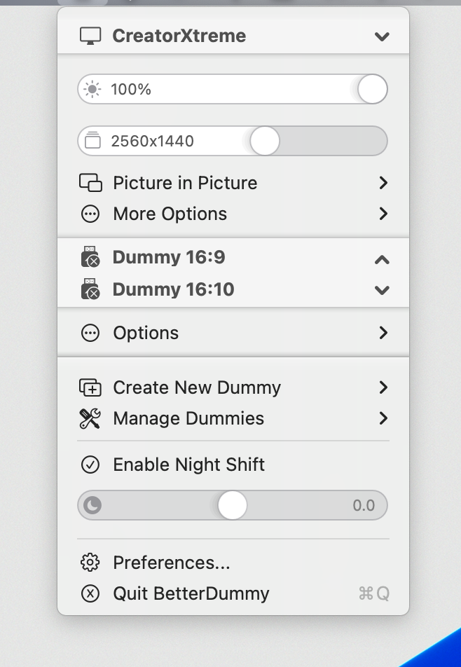 Enable/disable NightShift + adjust NightShift intensity from menu · Issue #548 · waydabber ...