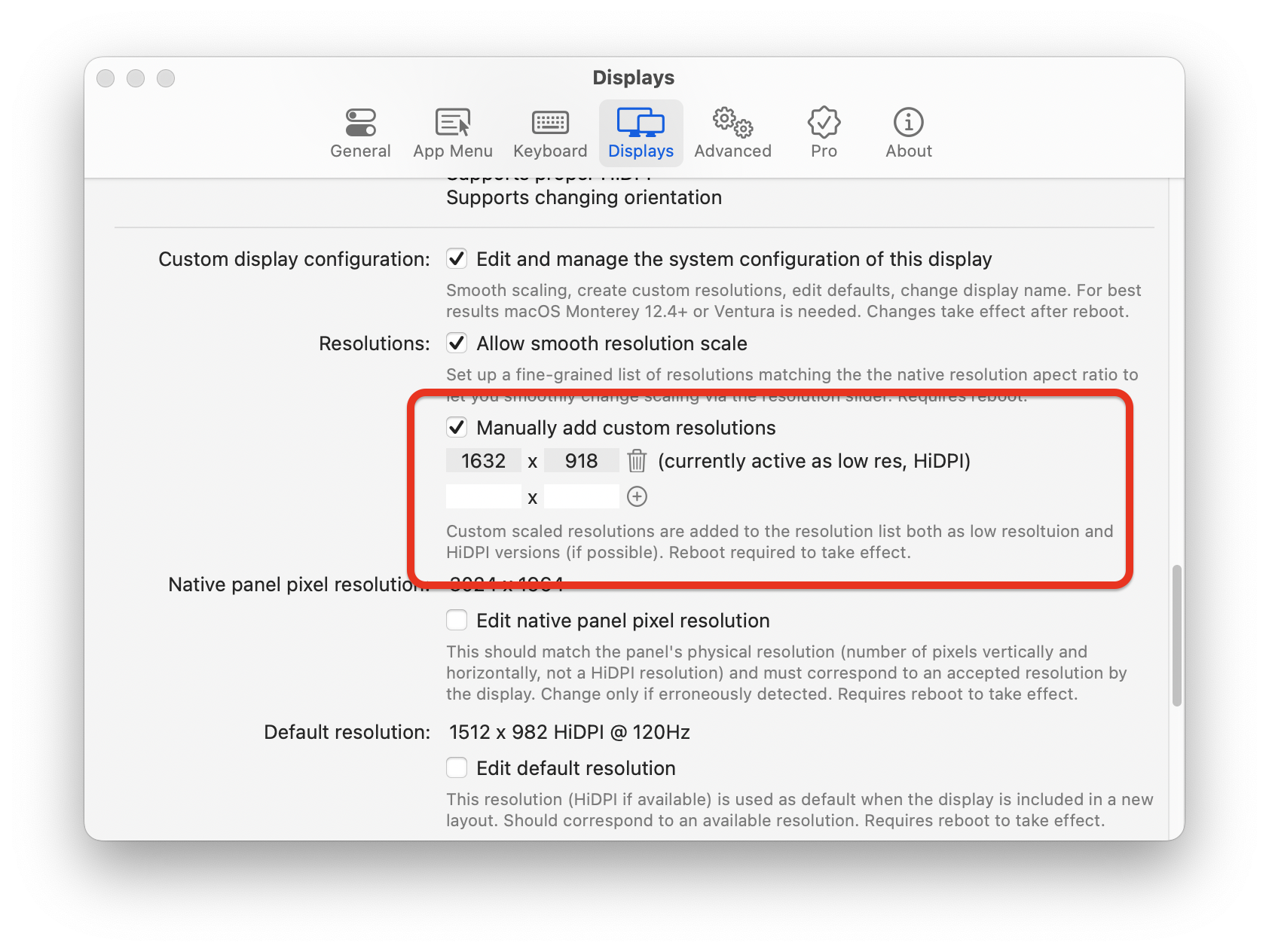 16:9 aspect ratio while using pro motion · Issue #762 · waydabber/BetterDisplay · GitHub