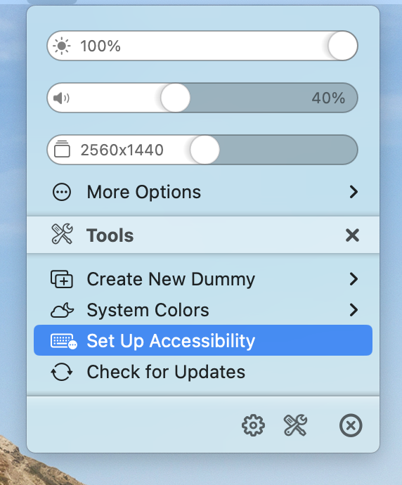Put the accessibility permissions warning triangle to a more appropriate location · Issue #963 ...