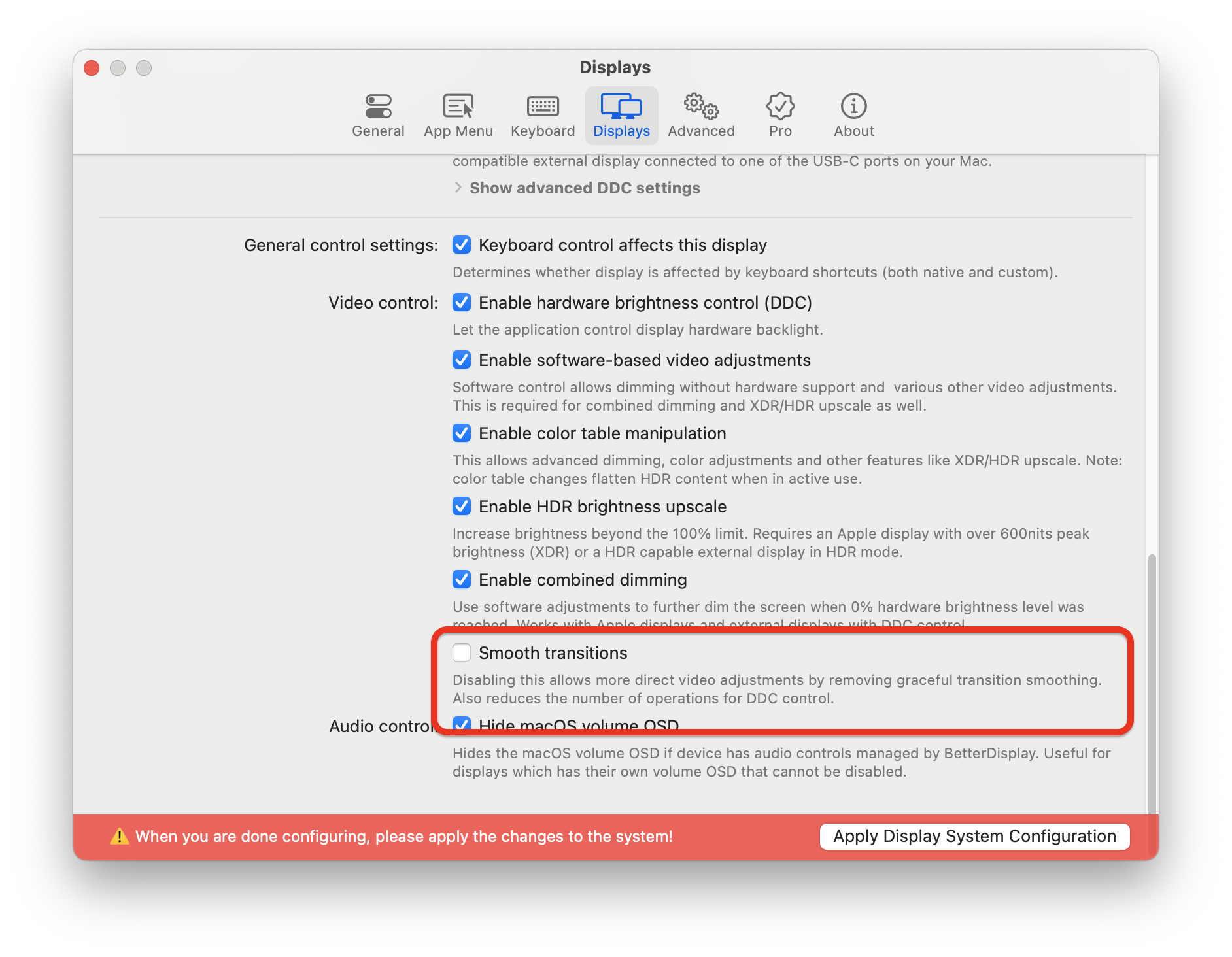 Add option to adjust/disable control smoothing · Issue #634 · waydabber/BetterDisplay · GitHub