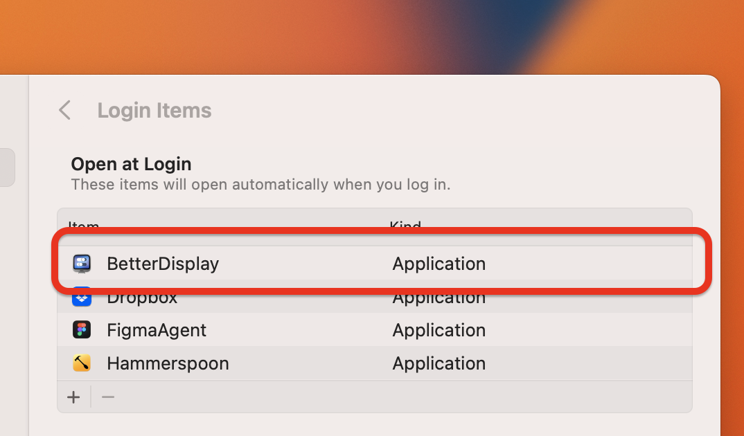 BetterDisplay Pro v1.3.4 build 10309 does not start automatically after reboot in MacOS 13 ...