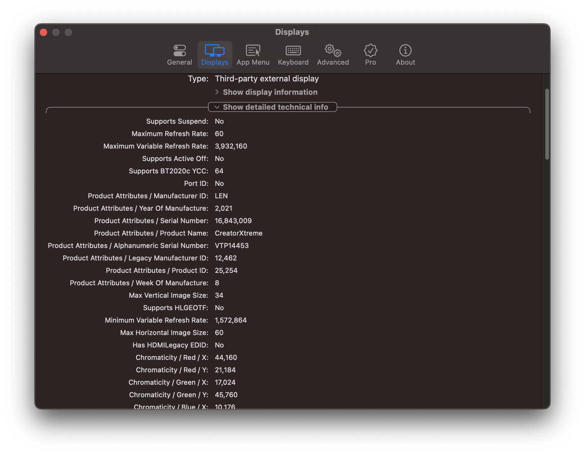 Show even more detailed display info under Settings/Displays (Apple Silicon) · Issue #1144 ...