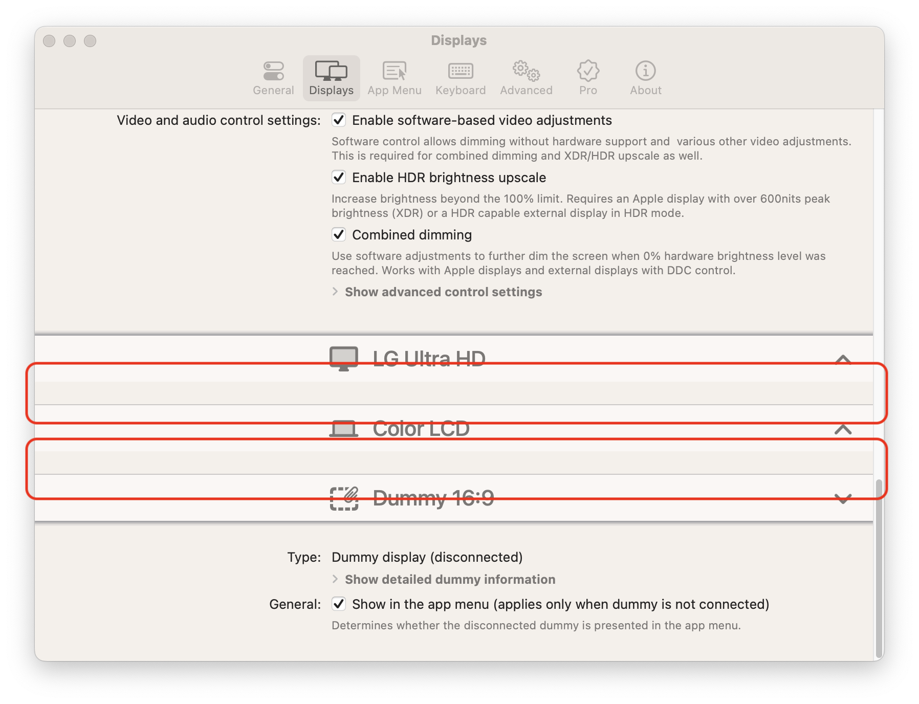 GUI issue - Settings/Displays block look bad in some scenarios when a display is collapsed ...