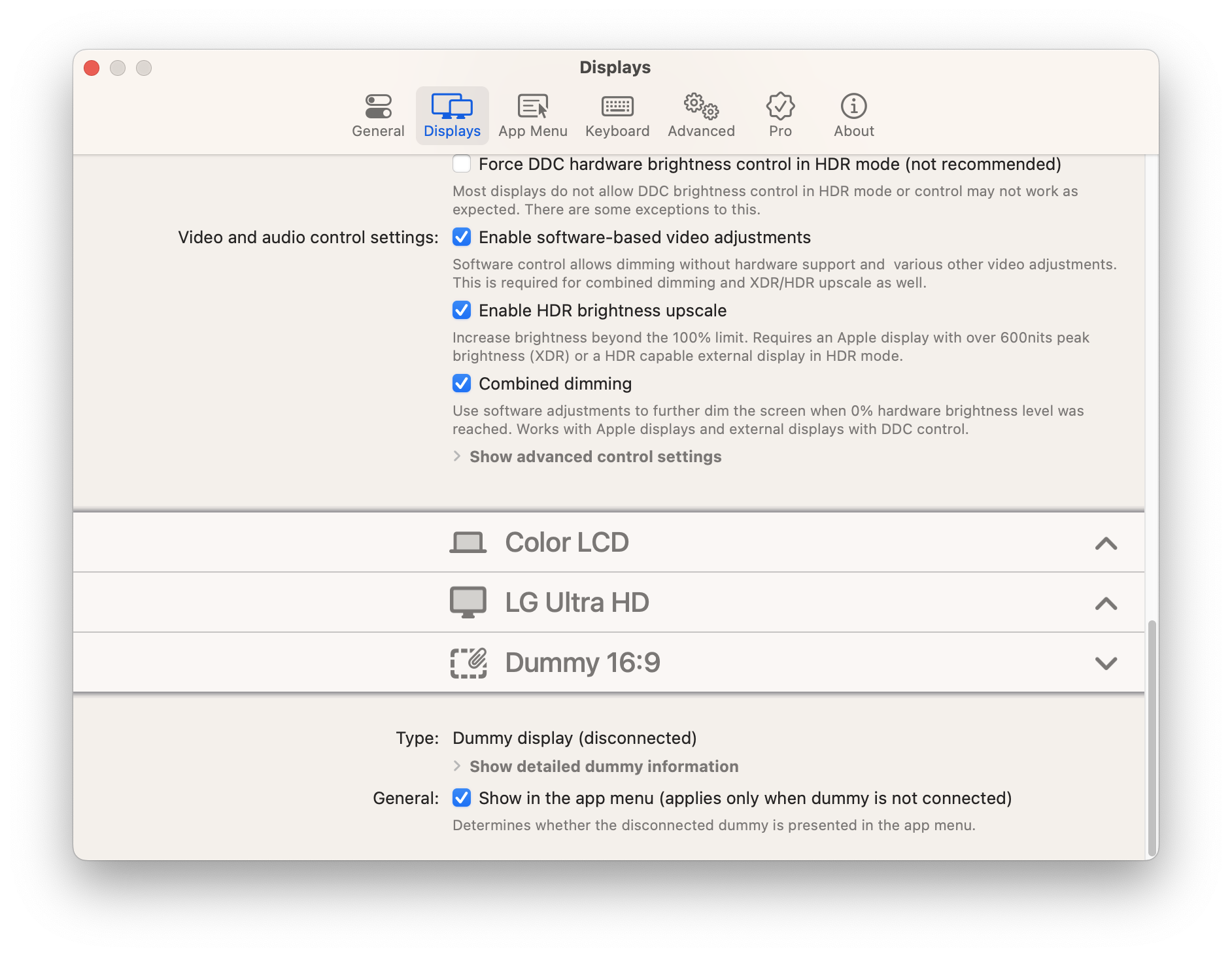 GUI issue - Settings/Displays block look bad in some scenarios when a display is collapsed ...
