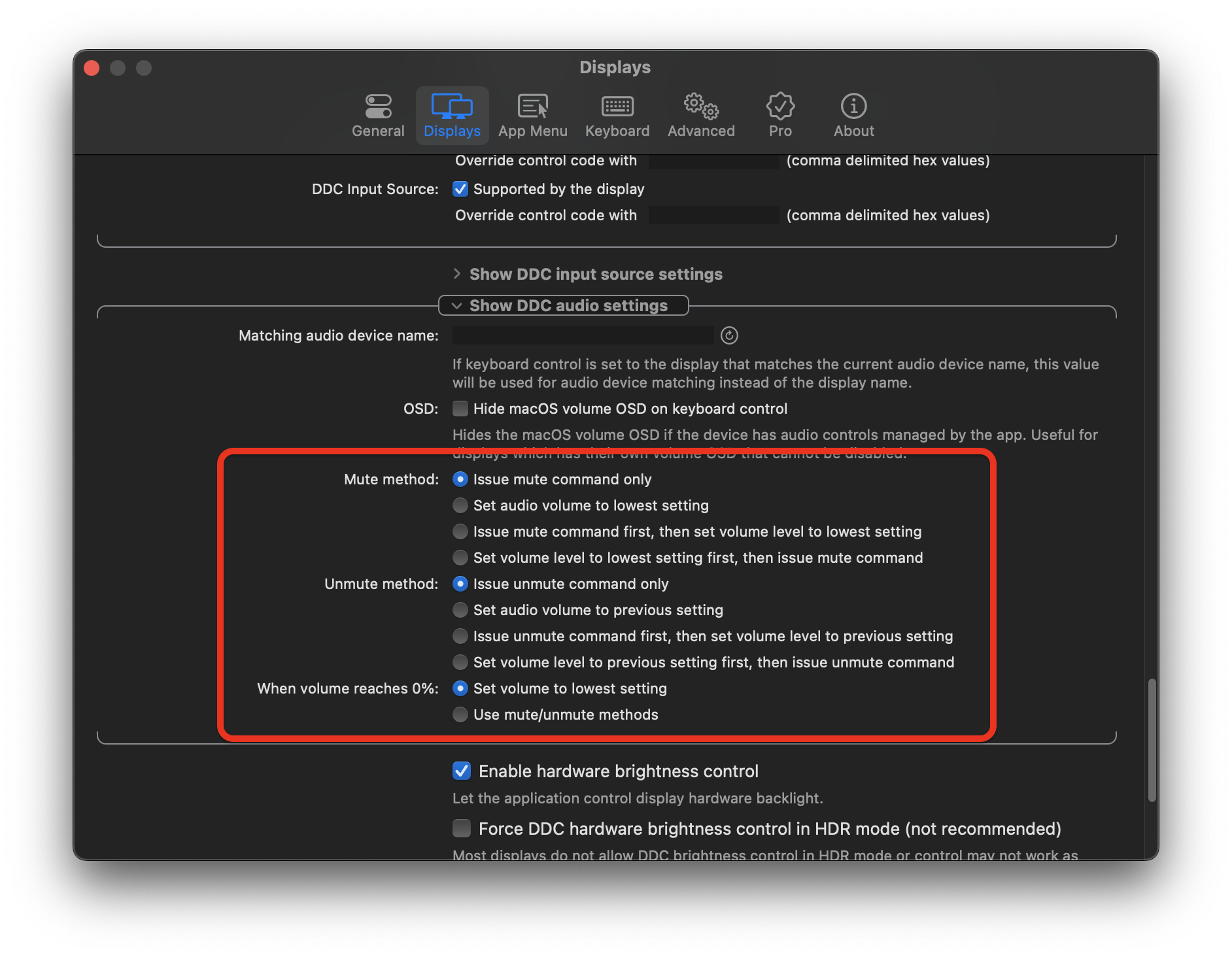 Add Option To Select Ddc Muting Method · Issue 1020 · Waydabberbetterdisplay · Github